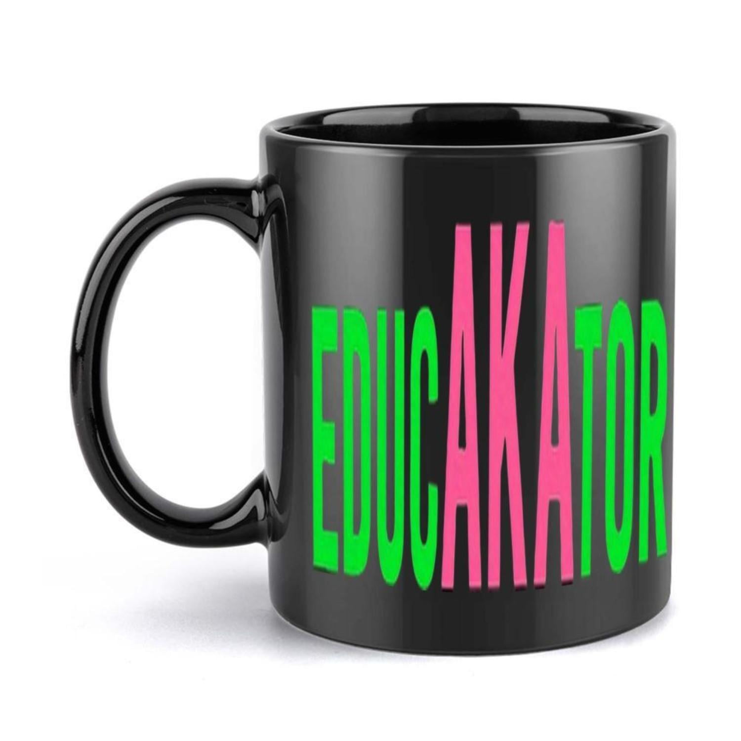 1pc 11oz EDUCATOR Ceramic Coffee Mug Colorful Bold Text Design Black ...