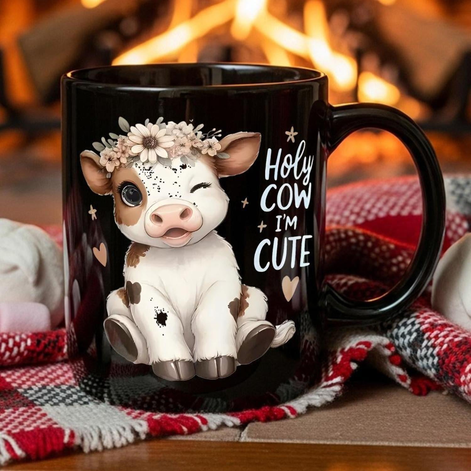 1pc 11oz Farm animal Coffee Mug with Cute Sheep Calf Design Rustic ...