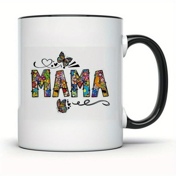 1pc 11oz Floral Mom Ceramic Mug with Design Mother S Day Wide Mouth ...