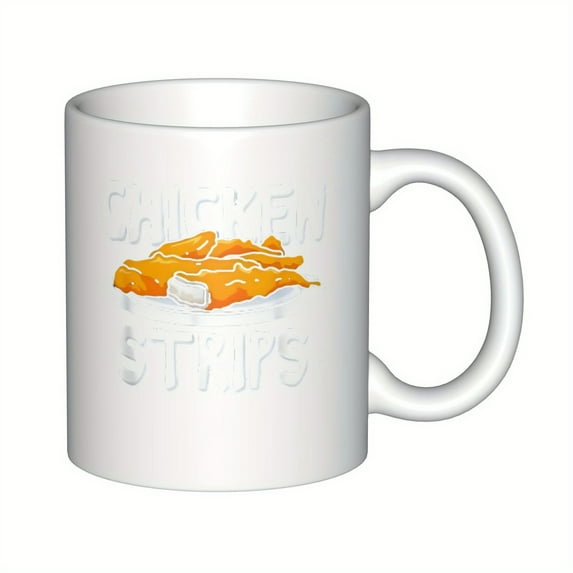 1pc 11oz Funny Chicken Strips Coffee Mug - Double-Sided Novelty Ceramic ...
