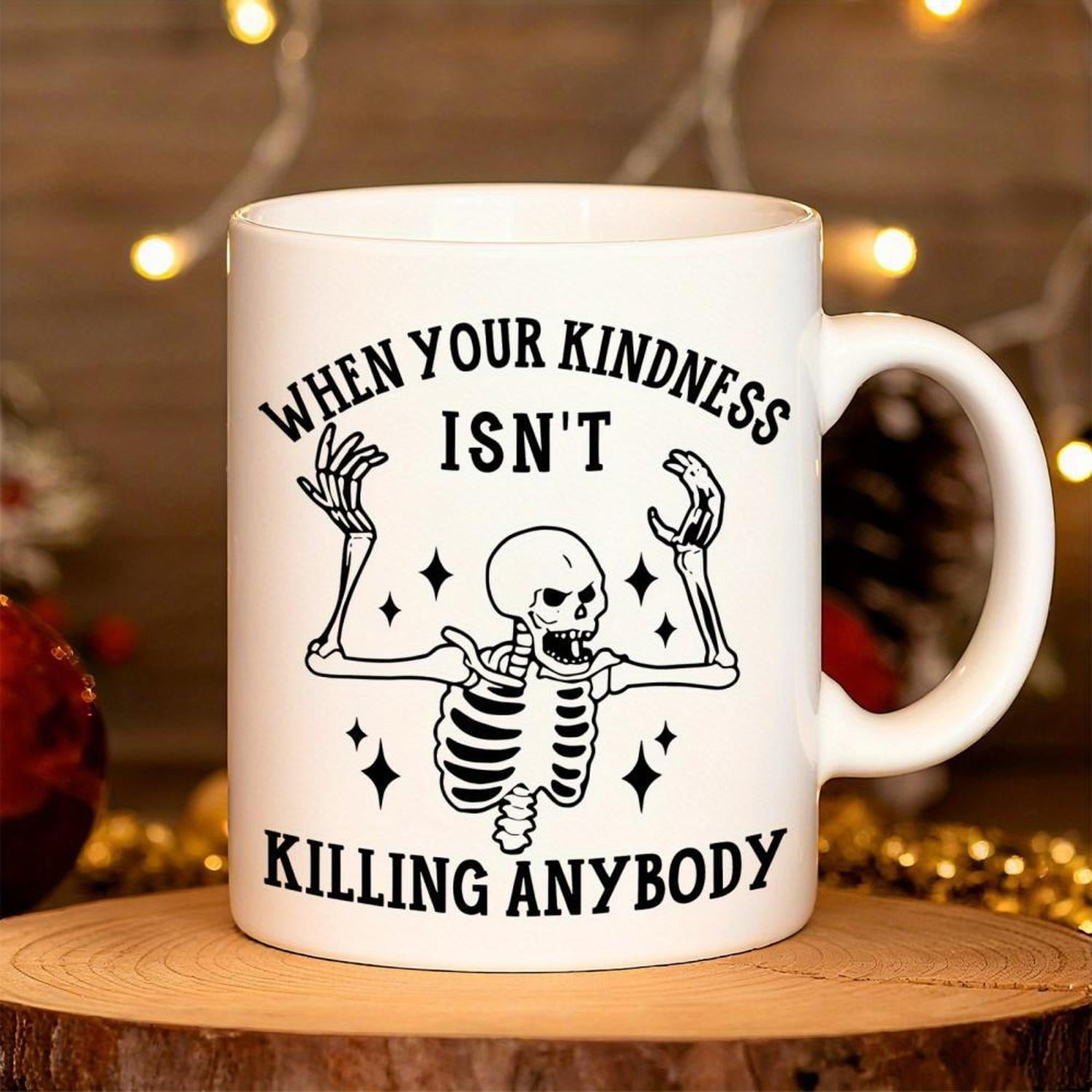 1pc 11oz Gothic Skull Crossbones Ceramic Mug Dark Humor Nautical Coffee ...