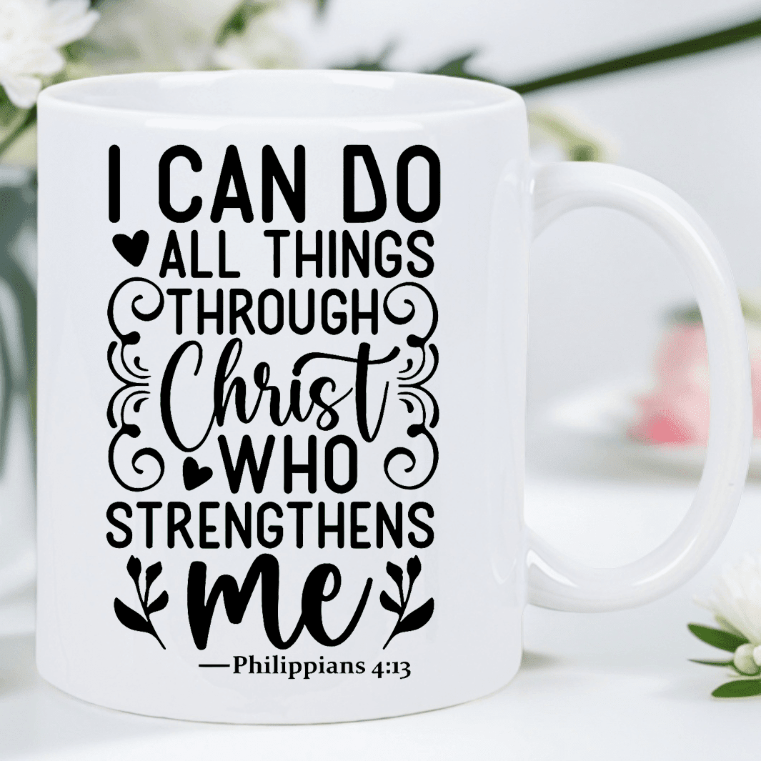 1pc, 11oz Inspirational 'I Can Do All Things Through Jesus' Ceramic ...