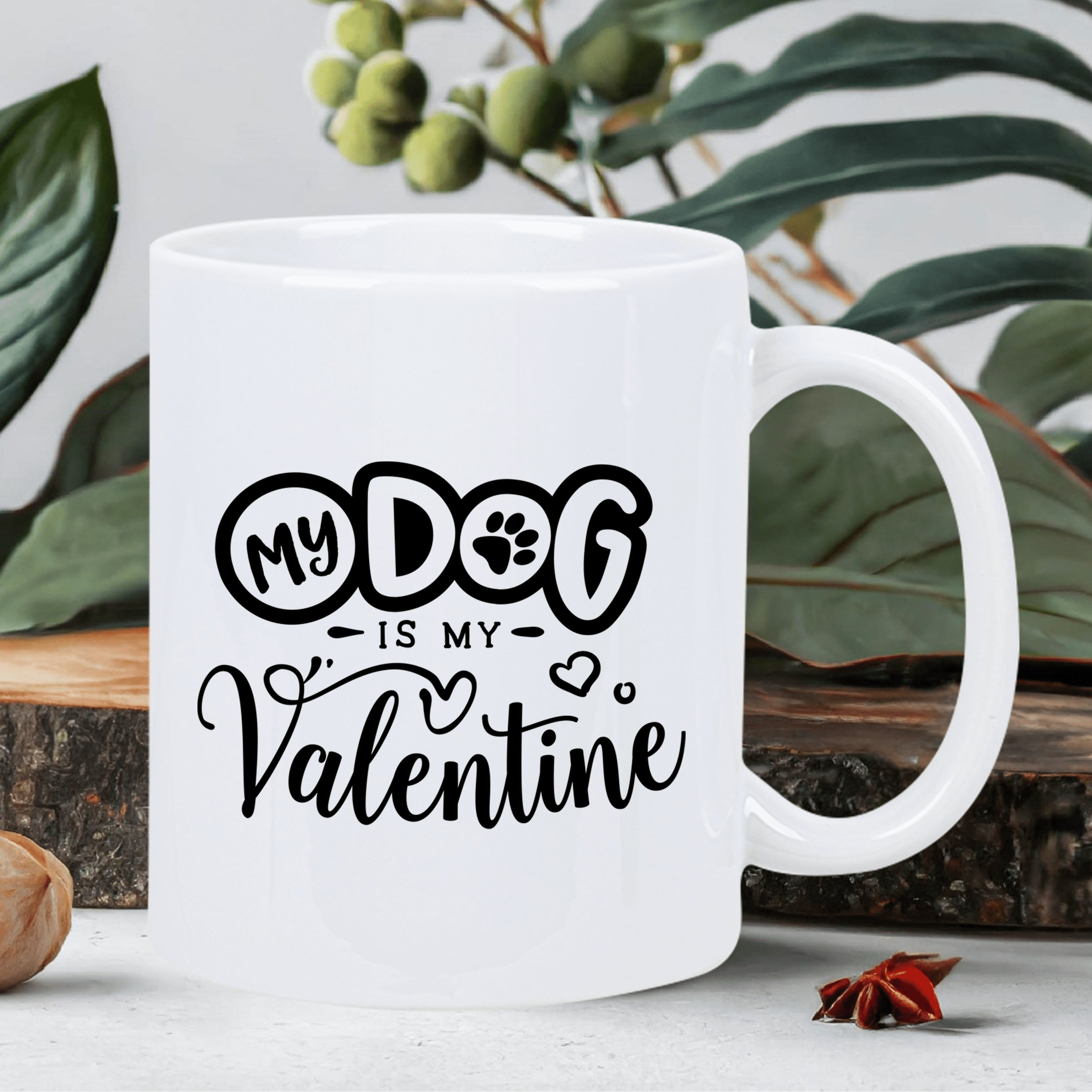 1pc, 11oz My Dog Is My Valentine" Ceramic Coffee Mug - Insulated ...