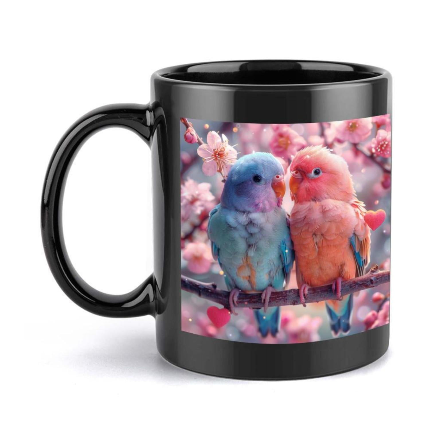 1pc 11oz Parrots blossoms Coffee Mug From Mom Ceramic Coffee Cups Cups ...