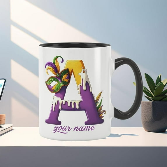 1pc 11oz Personalized Custom Letter Cup Crown Letter Ceramic Mug Upload ...