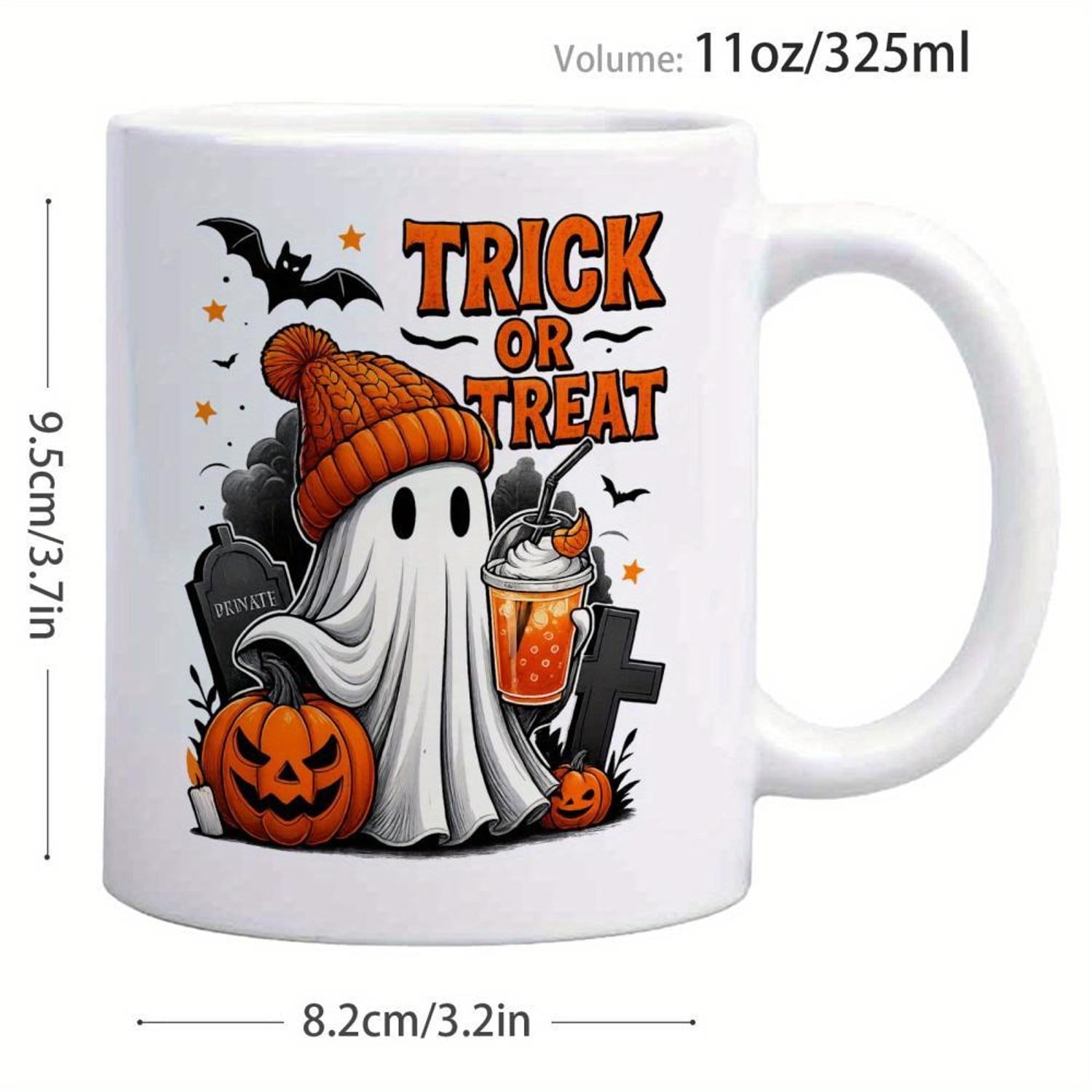 1pc 11oz Pumpkin Halloween Coffee Mug Hat Cross Bat Coffee Cup A ...
