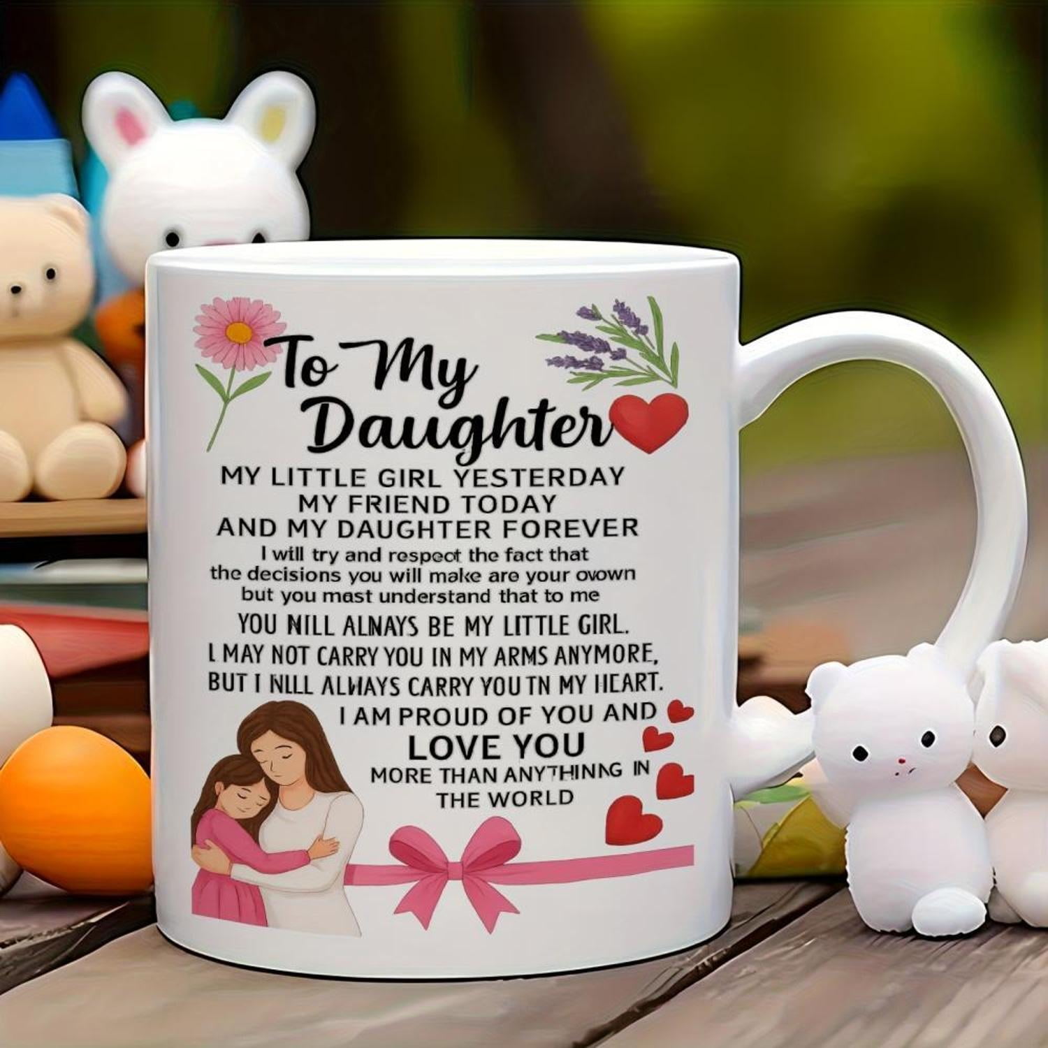 1pc 11oz Sentimental Quote Ceramic Coffee Mug with Heartwarming Floral ...