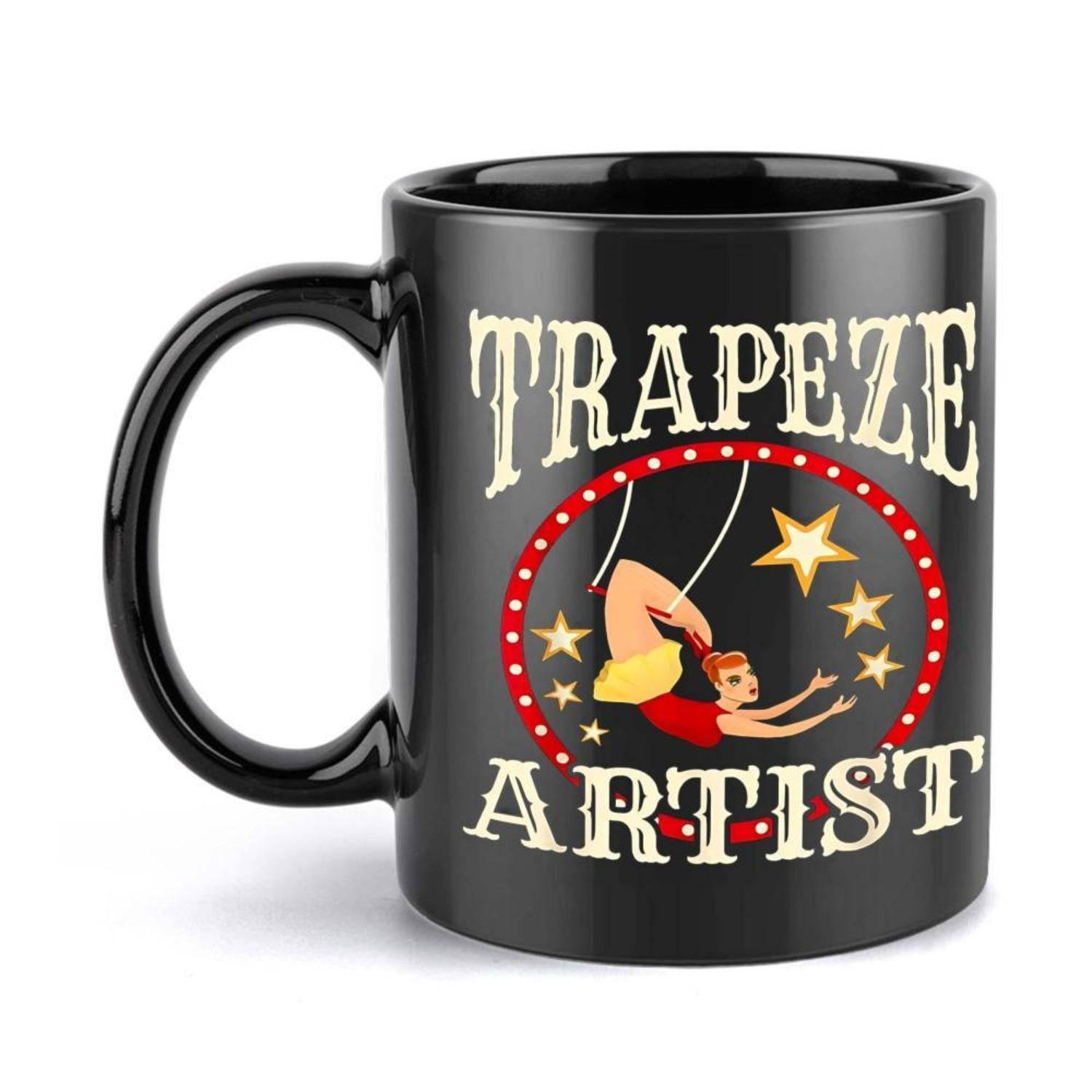 1pc 11oz Trapeze Artist Ceramic Coffee Mug Black with Red White Circus ...