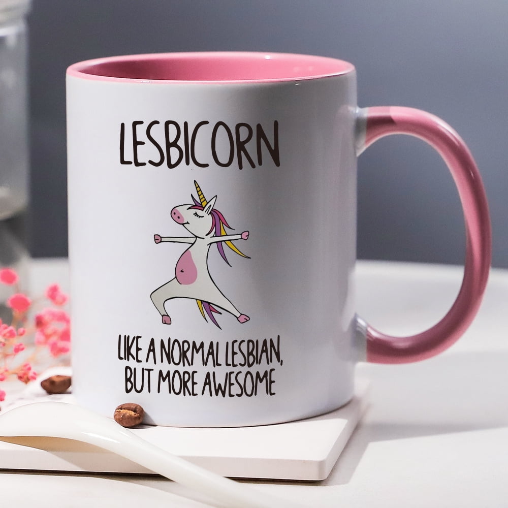 1pc 11oz Unicorn Lesbicorn Design Ceramic Coffee Mug - Innovative ...