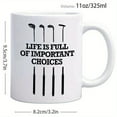 1pc 11oz White Ceramic Coffee Mug with Black Minimalist Design Life is ...