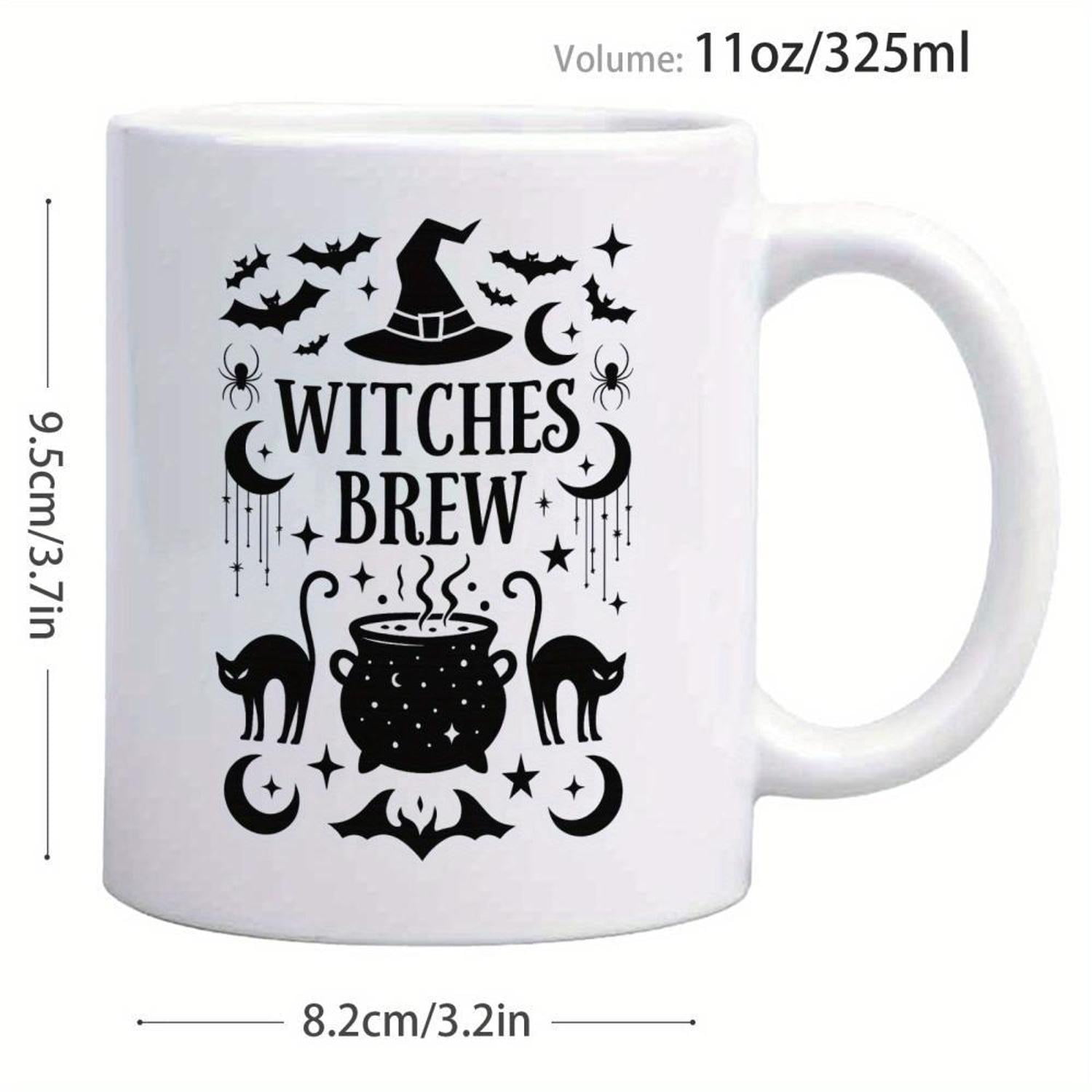 1pc 11oz Witch s Brew Coffee Mug Gothic Black White Witch Hat Cup with ...