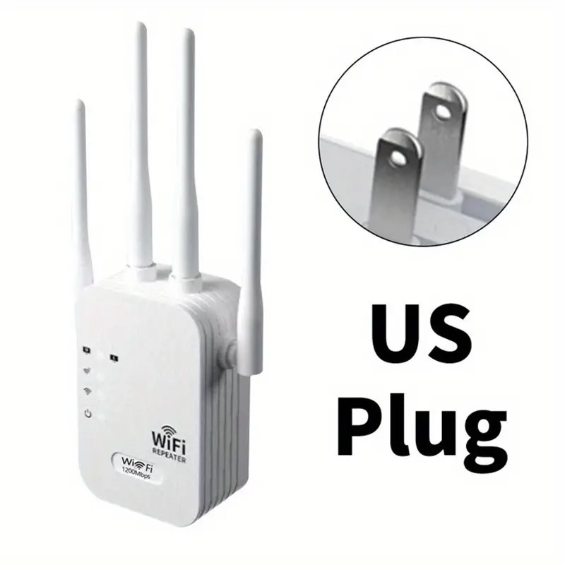 1pc 1200M 5G Dual Frequency Through Wall Repeater US Plug WiFi Signal Amplifier Cover Relay ...