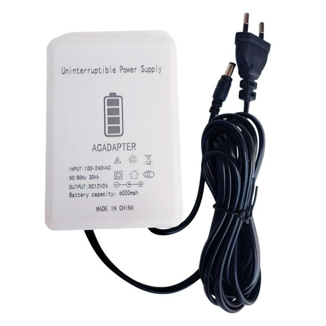 1pc 12V-2A White Uninterruptible Power Supply Adapter Mini UPS Battery ...