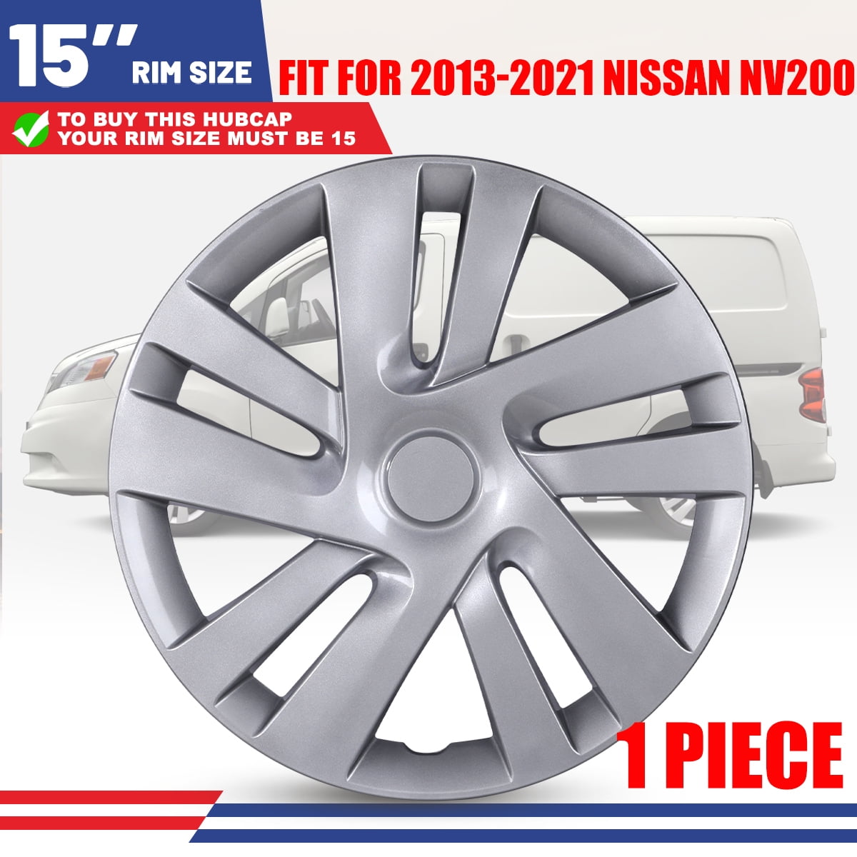 1pc 15" Hubcaps Wheel Rims Cover Fit for 2013-2021 NISSAN NV200 ...