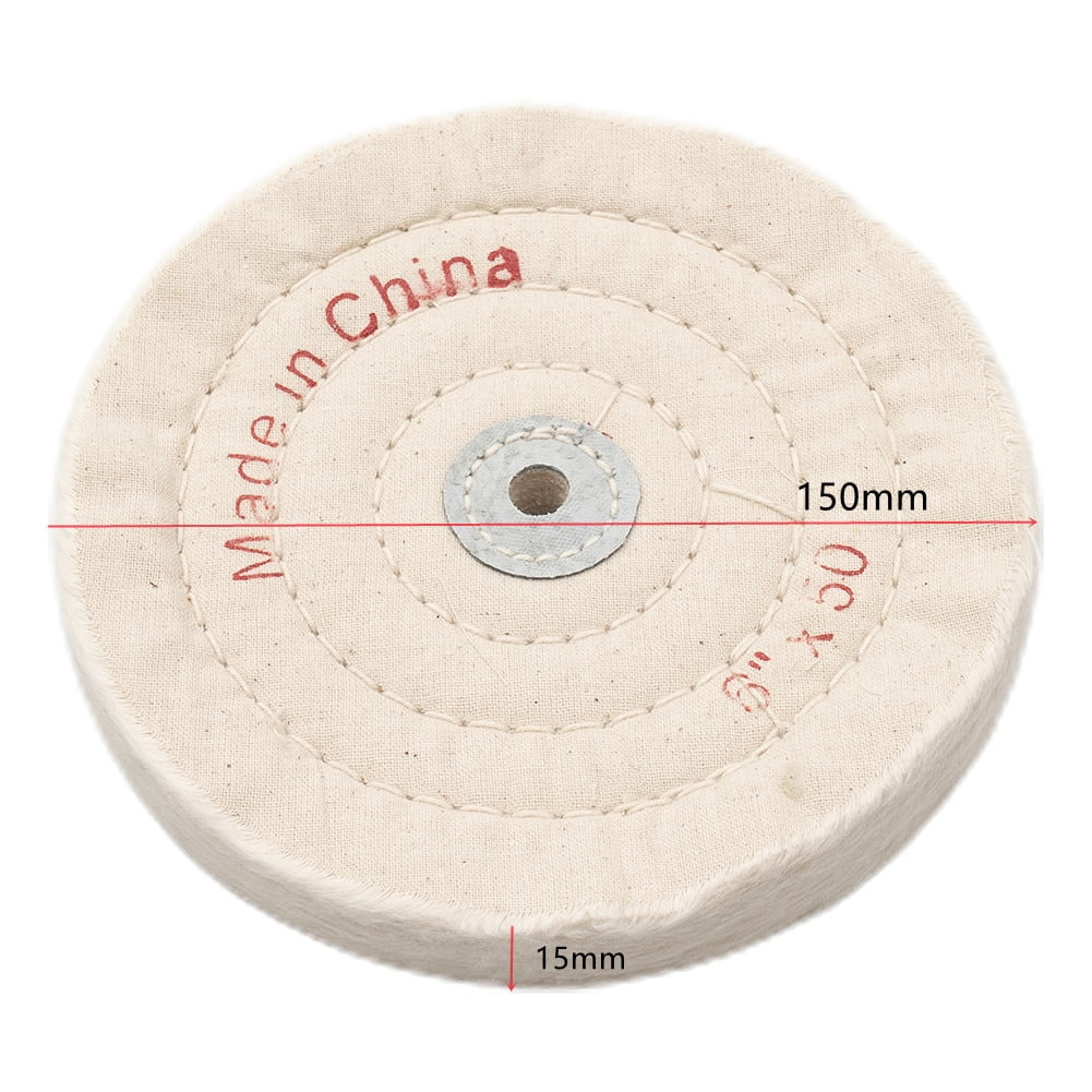 1pc 150mm 6inch Cloth Buffing Polishing Wheel Arbor Buffer For Metal ...