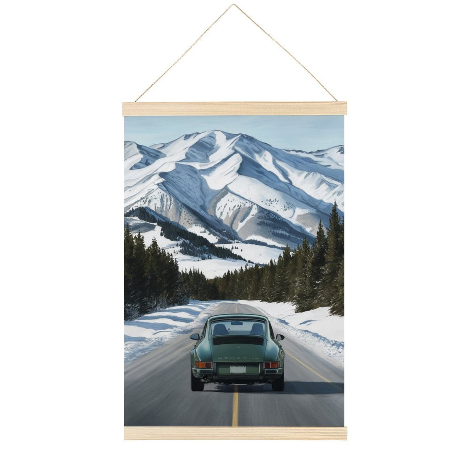 1pc 16inX24in A Framed Wooden Scroll Painting of The Vintage for ...