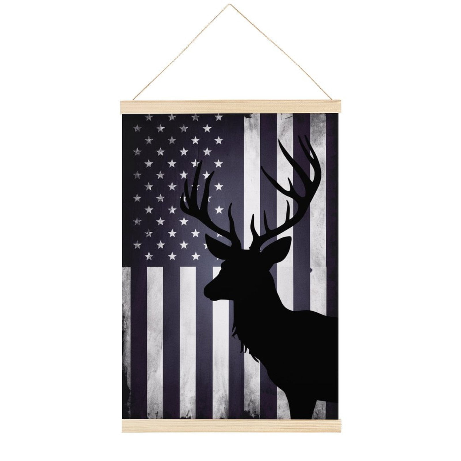 1pc 16inX24in A Framed Wooden Scroll Painting of The American Flag ...