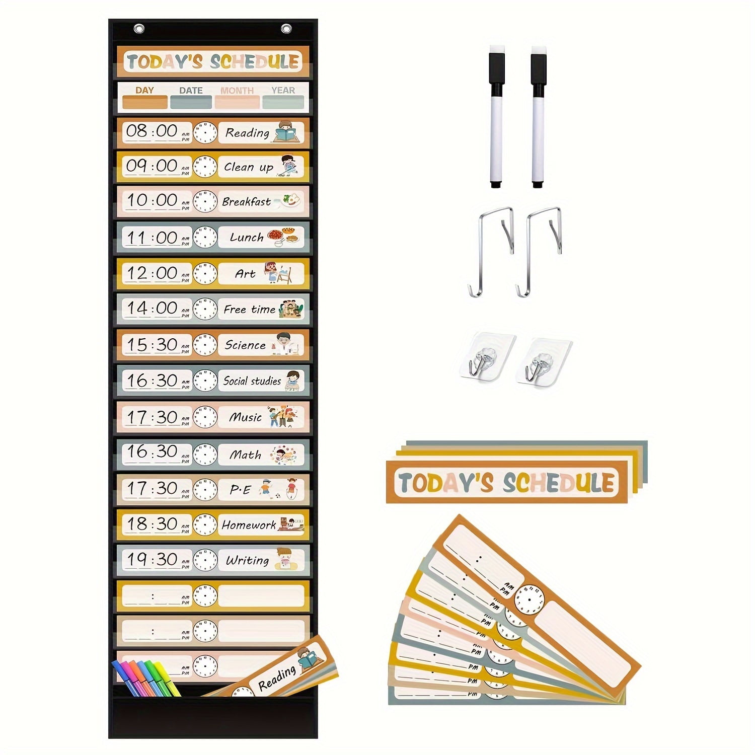 1pc of 18+1 pocket daily schedule, with 30 bohemian double-sided ...