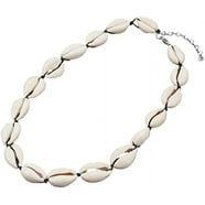 Fablinks 16" Adjustable Puka Shell Necklace Choker with White Heishi ...