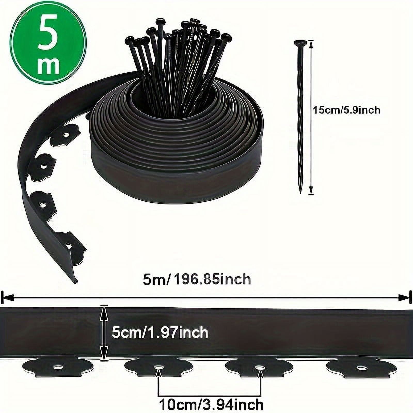 1pc, 196.85inch Fixed Garden Barrier Lawn Grass Plastic Edging Border ...