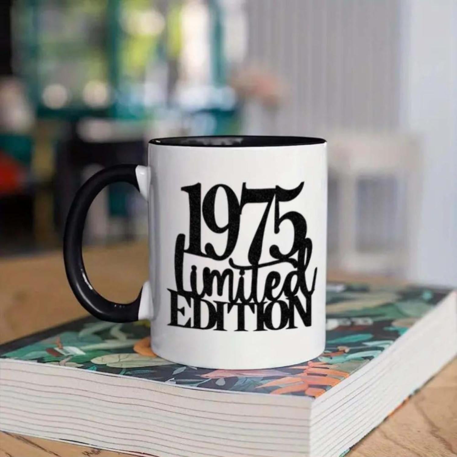 1pc 1975 Limited Edition Ceramic Mug Vintage Style Black Text on White ...