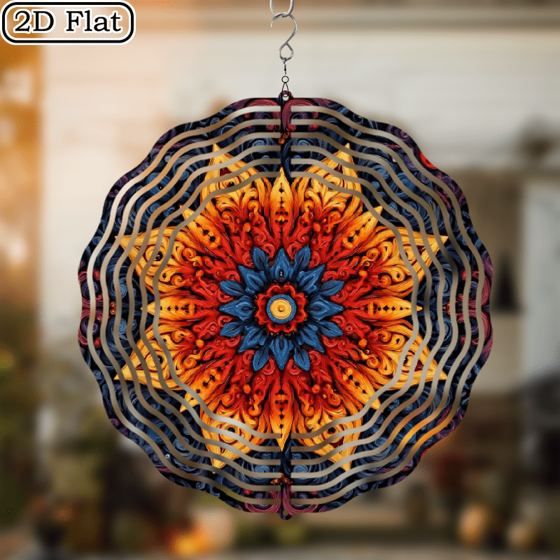 1pc 1pcs 3D Metal Mandala Wind Spinner with Spinning Motion - Wind ...