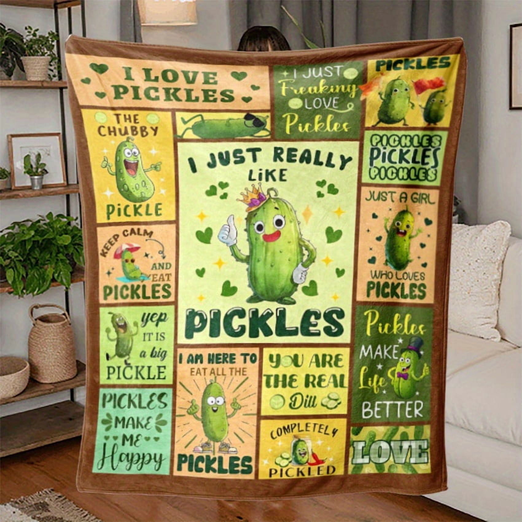 1pc 1pcs Soft Flannel Blanket Suitable for - Cute Sour Cucumber Print ...