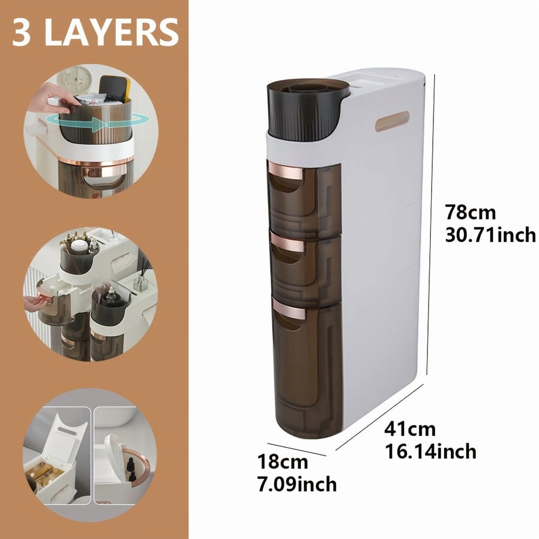 1pc 2/3/4 Layers Slimline Gap Big Capacity Bathroom Storage Rack ...