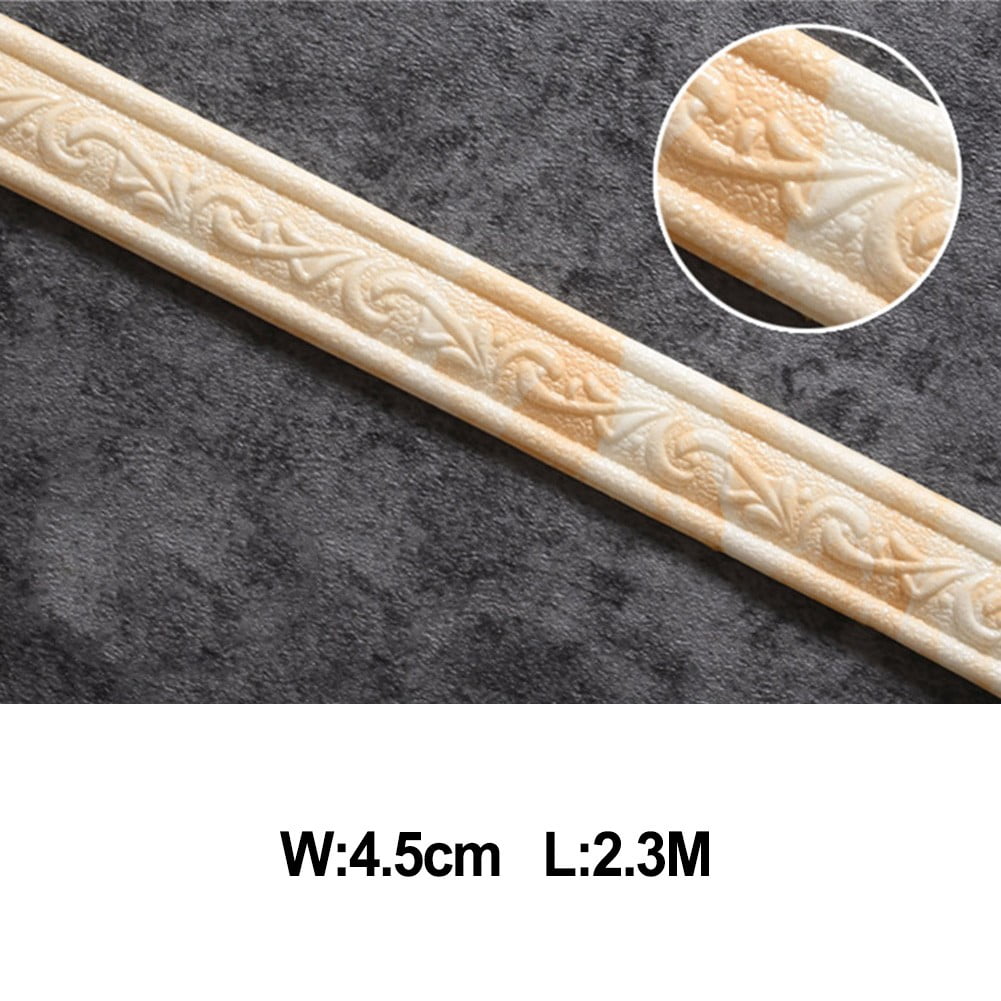 1pc 2.3M Wall Edging Strip 3D Embossing Waist Line Skirting Line Self ...