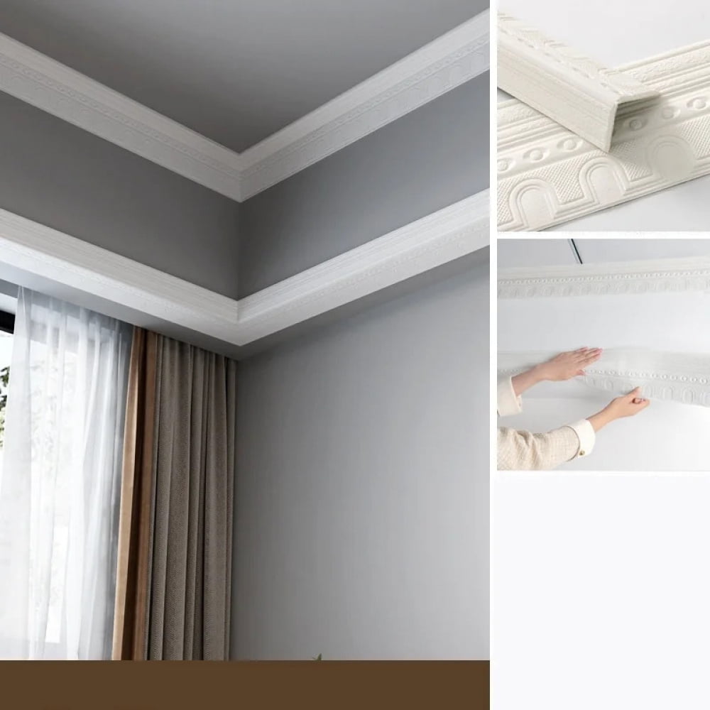 1pc 2.3m DIY Waterproof Ceiling Decorative Strip Self Adhesive Wall ...