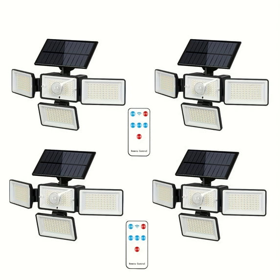 1pc 2/4pcs 288LED Super Bright Solar Motion Sensor Outdoor Light, IP65 ...