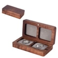 1pc 2-slot Rectangle Black Walnut Wooden Couple Ring Storage Boxes with ...