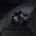 1pc 201 Stainless Steel Finger Rings for Men Black 8mm Inner Diameter ...