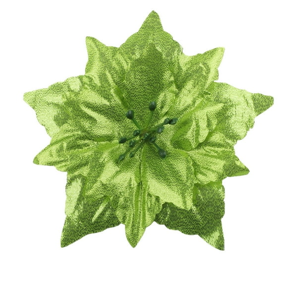 1pc 20cm Glitter Powder Christmas Poinsettia Flower Mas Tree Hanging ...