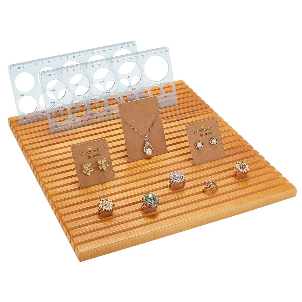 1pc 22-Slot Wooden Quilting Ruler Stand 13.7 x 11.8 inch Large Ruler ...