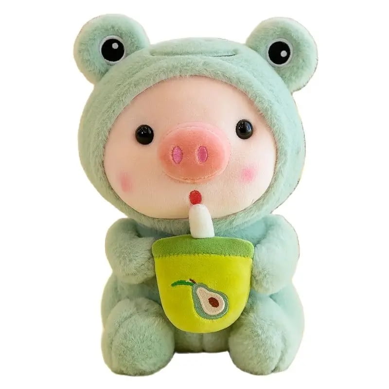 1pc 25cm Cosplay Unciorn Frog Tiger Bunny Boba Tea Plushie Pink Pig ...