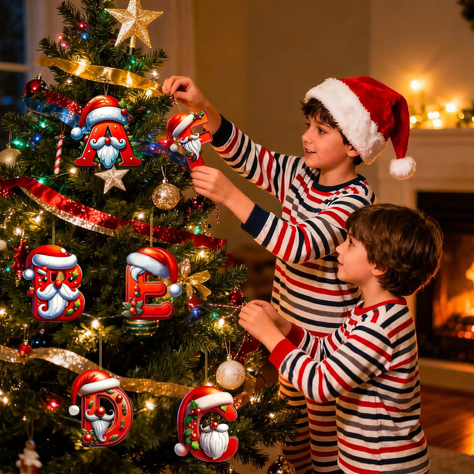 1pc 26 Letters Christmas Tree Ornaments - Personalized Hanging Pendants ...