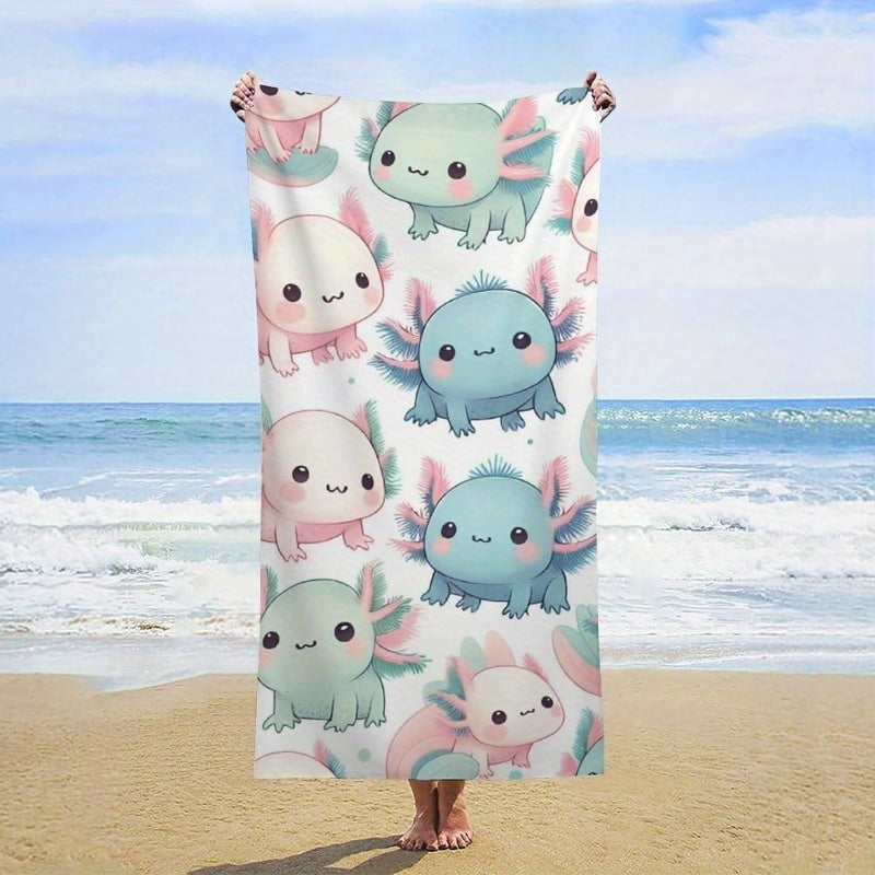 1pc 27.5x55 Inch Ultra-Soft Mexican Axolotl Cartoon Beach Towel - Woven ...