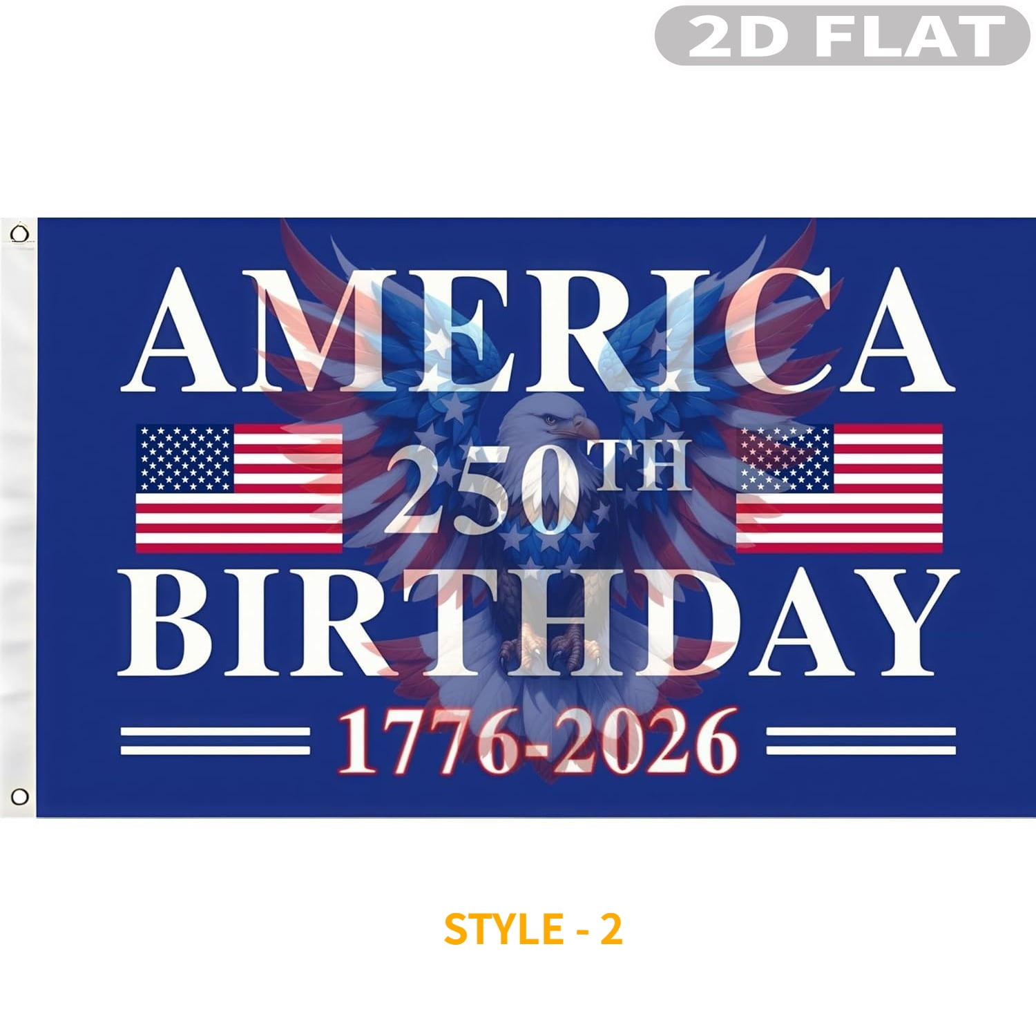 1pc 2D FLAT American 250th Birthday Party Banner, 250 Years USA 1776 ...