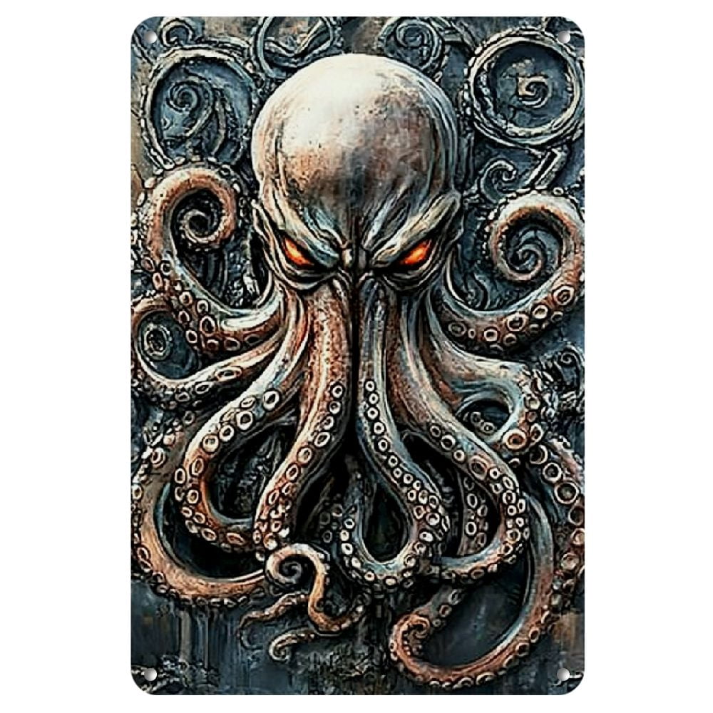 1pc, 2D Flat Cthulhu, Metal Iron Sign Wall Hanging (8x12 inch ...