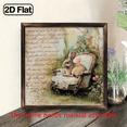 1pc 2D Flat Farmhouse Easter Bunny Decorative Sign Bunny Relaxing On ...