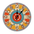 1pc 2D Flat, Silent Round Wall Clock Colorful Circular Clock Design ...