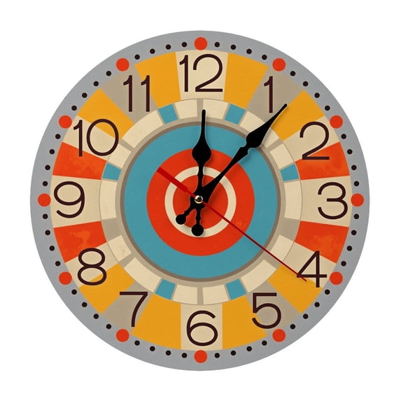 1pc 2D Flat, Silent Round Wall Clock Colorful Circular Clock Design ...