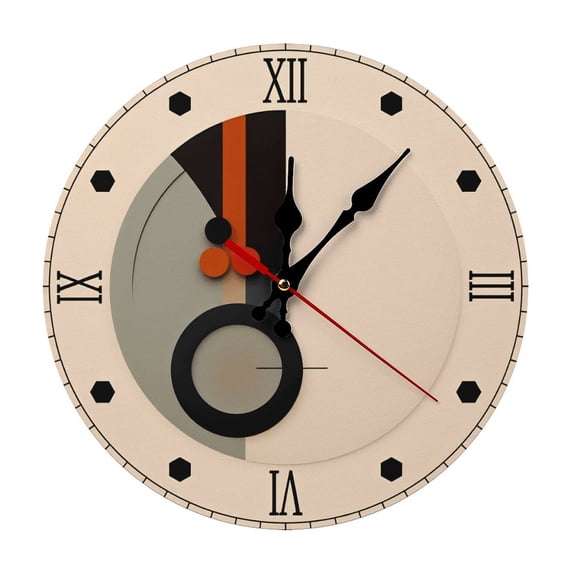 1pc 2D Flat, Silent Round Wall Clock Roman Numerals Clock Face Design ...