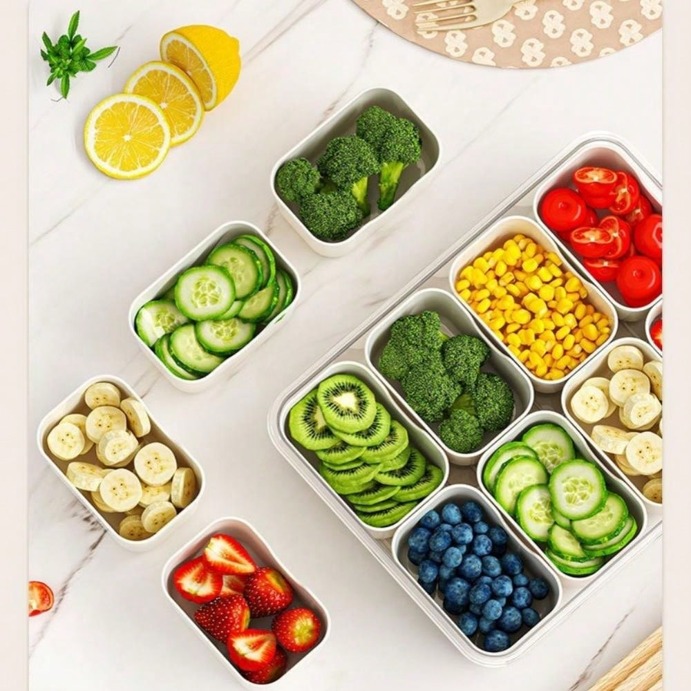 1pc/2PC Transparent White Eight-Grid Storage Box For Snacks And Dried ...