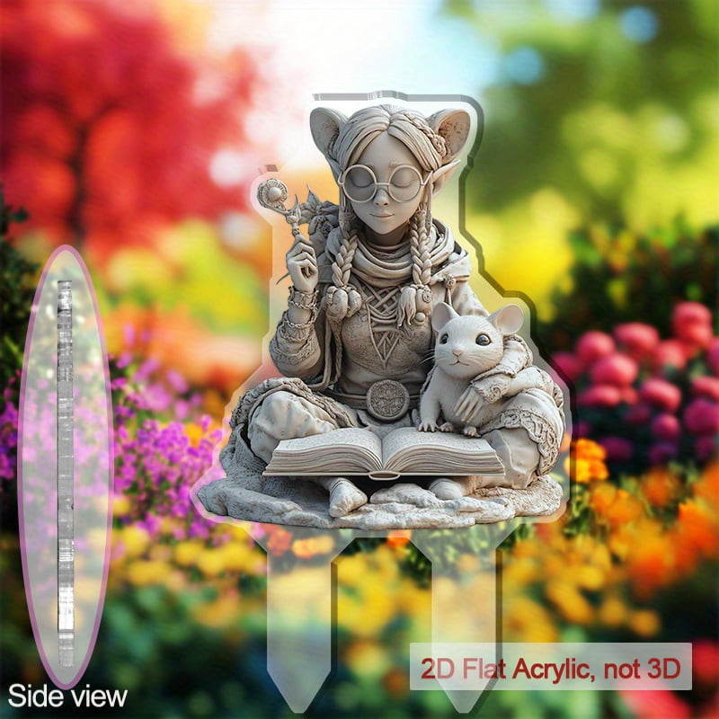 1pc 2d flat Acrylic Ground Insert Decoration featuring a mouse-eared ...