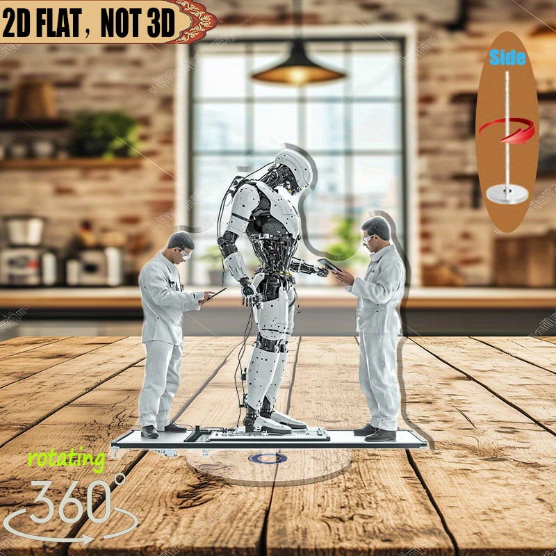 1pc 2d flat Revolving acrylic display showcasing a robotics team ...