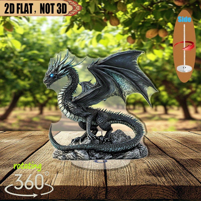 1pc 2d flat Rotating acrylic centerpiece featuring a stunning dragon ...