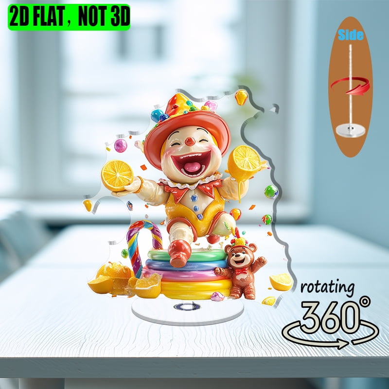 1pc 2d flat Rotating acrylic centerpiece featuring a whimsical lemon ...