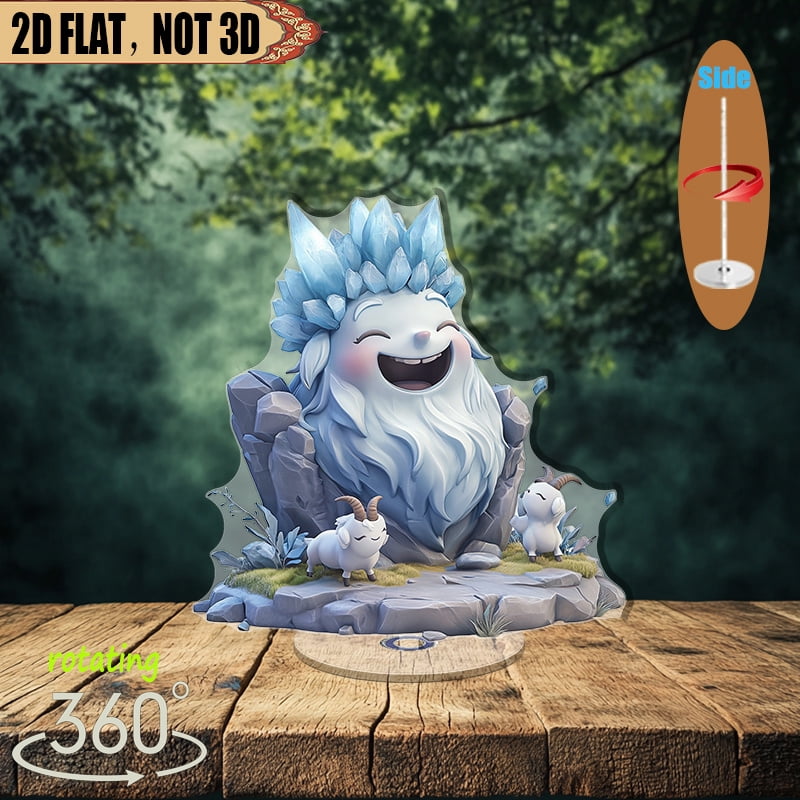 1pc 2d flat Rotating acrylic centerpiece featuring a whimsical mountain ...